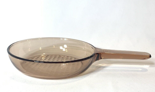 Corning Ware Vision Frying Pan Amber Small Waffle Bottom Skillet Made ...