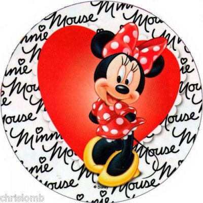 Cialda MINNIE ROSSO Decorazione Torta Ostia o Zucchero Personalizzata A ...