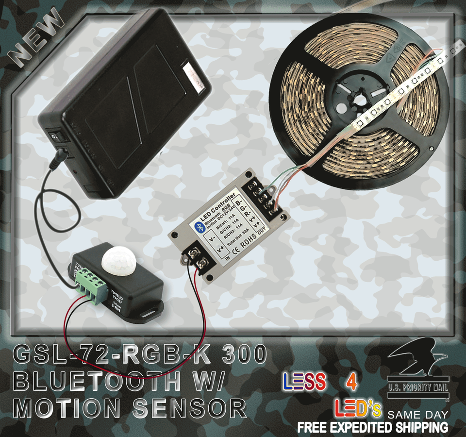 Tactical RGB Gun Safe Light flex cuttable LED Strip w/ Bluetooth ...