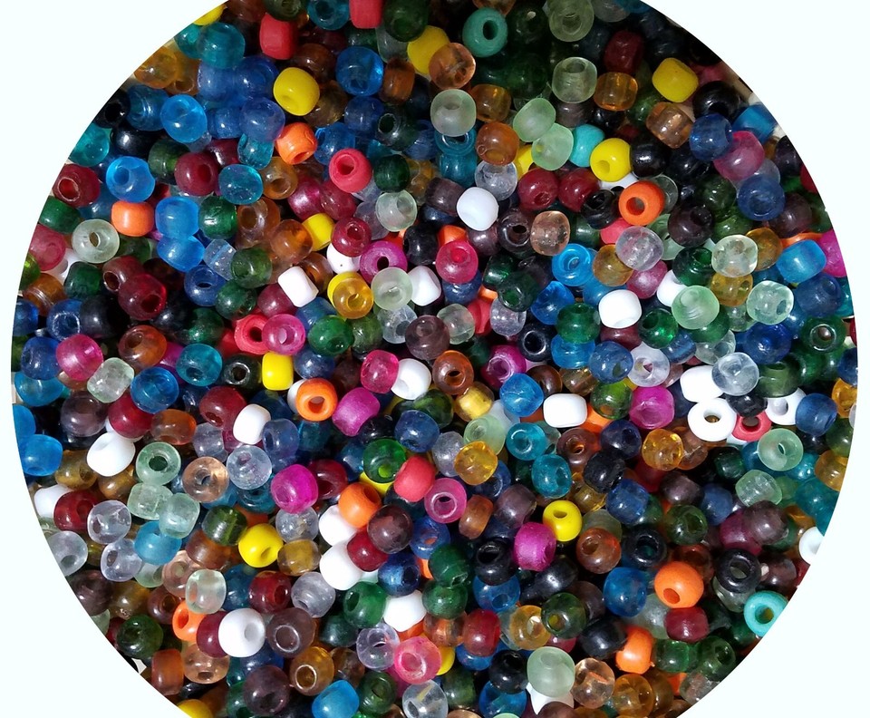 Assorted Opaque and Translucent Mix of Glass Roller Beads 9mm, 100 per ...