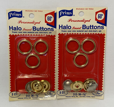 Prims Halo Insert Buttons 2 pkgs, 4 per Pack, 212 36-7/8” New Old ...