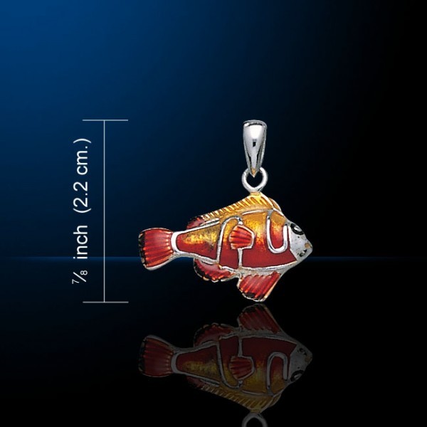 Clown Fish 925 Sterling Silver Pendant FIne Beach Ocean Sea Life ...