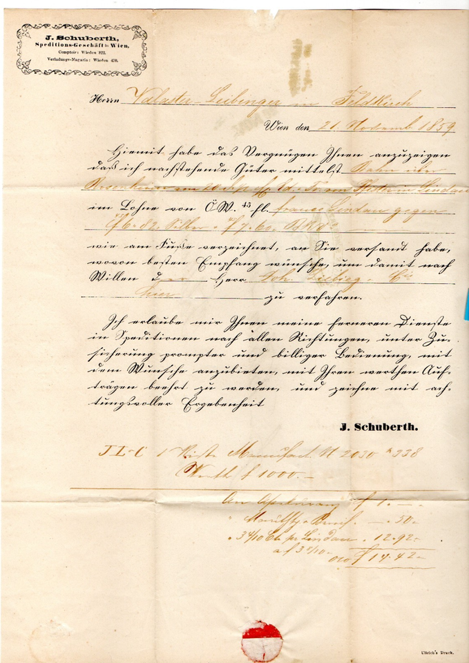 Bayern Nr. 2II oMR 289 Lindau - Feldkirch über Bregenz Brief aus WIEN ...