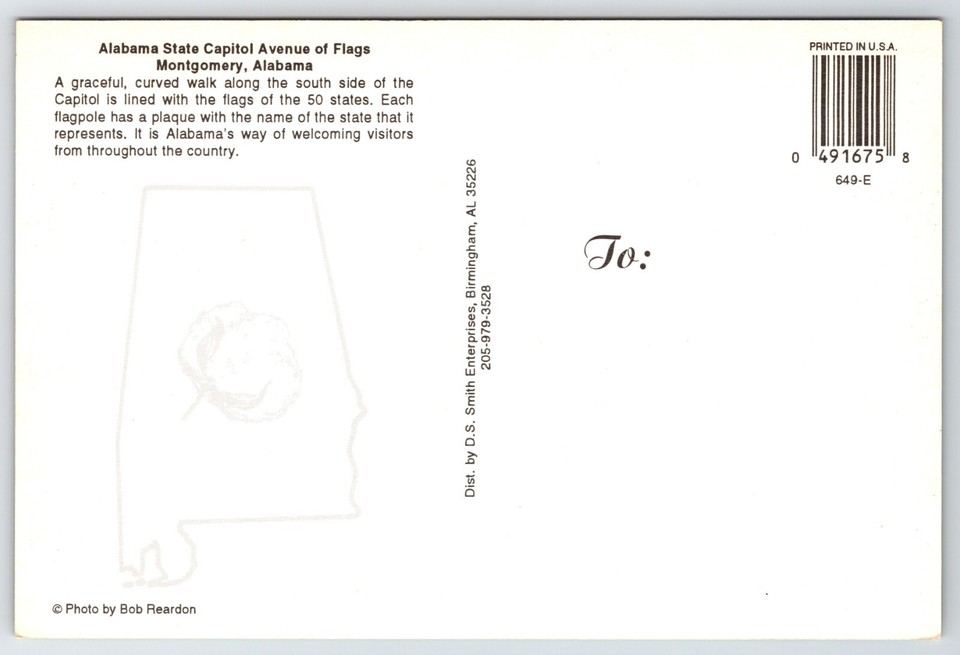 Postcard The Alabama Capitol Building Montgomery Alabama Avenue of ...