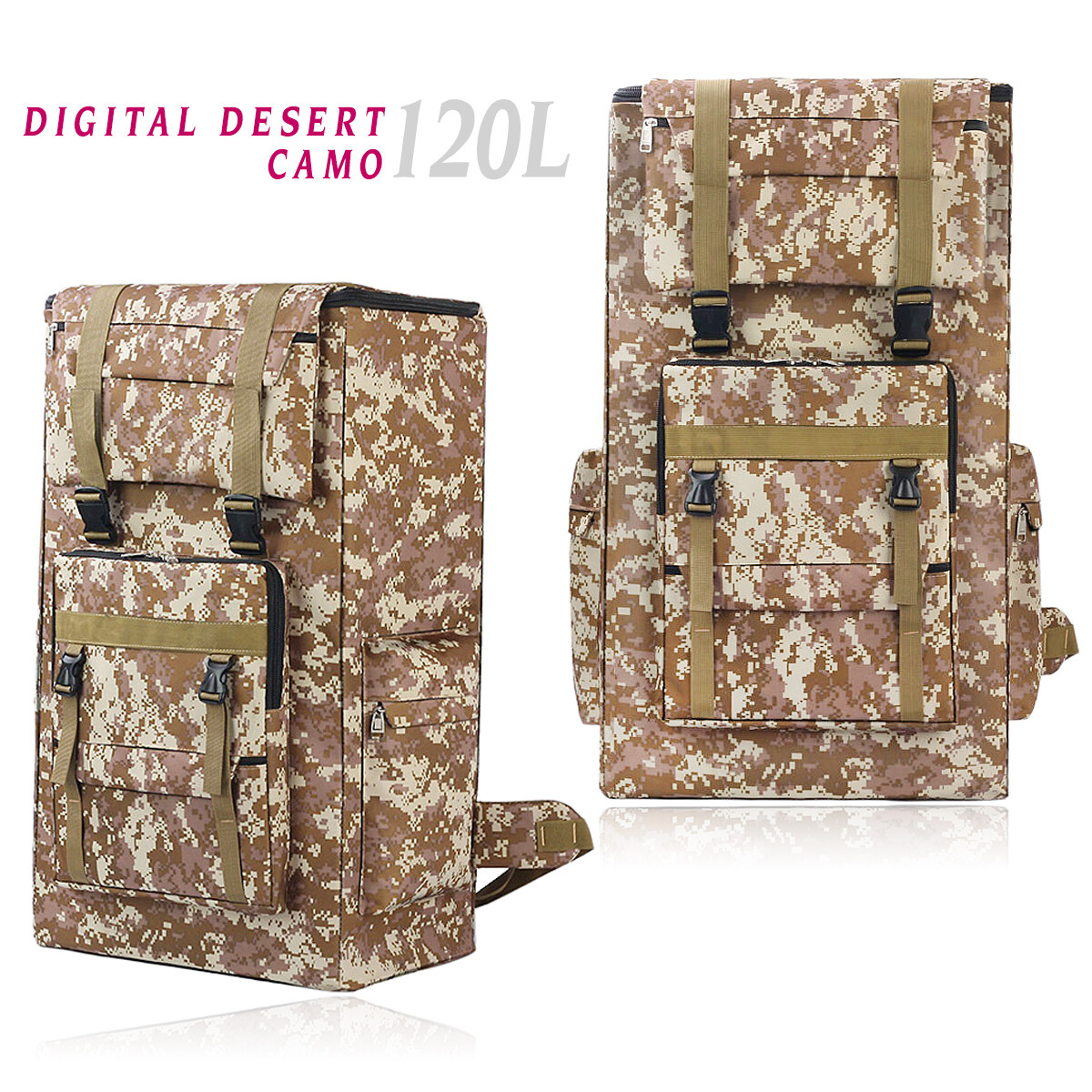 120L Extra Large Outdoor Military Tactical Backpack Rucksack Camping ...