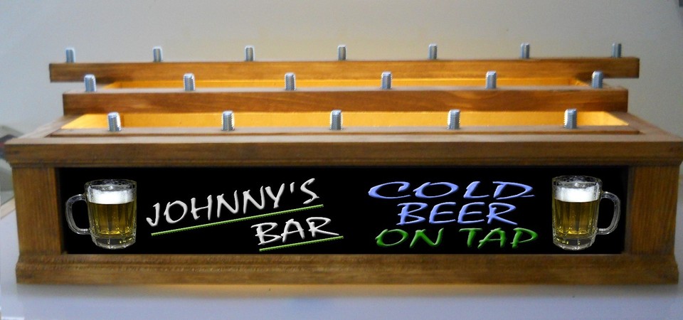 COLOR LED'S & REMOTE Personalized neon style 18 BEER tap handle display ...