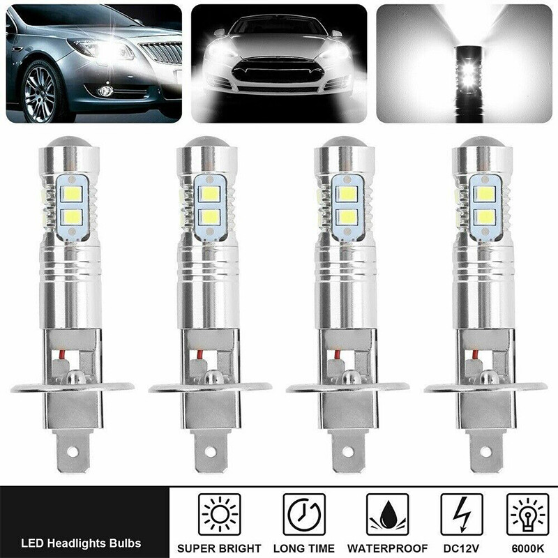 H1 LED Auto Headlight Bulbs 1800LM 6000K White Super Bright Car ...