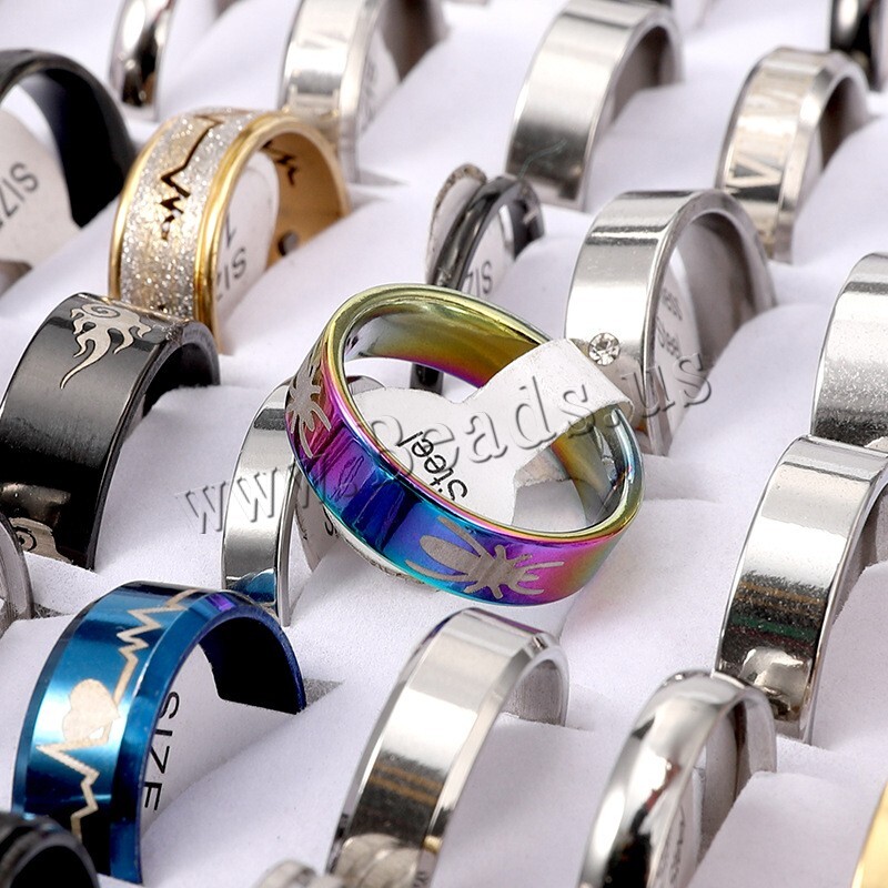 100 X Bulk Lot Stainless Steel Rings For Men And Women Fashion Ring ...