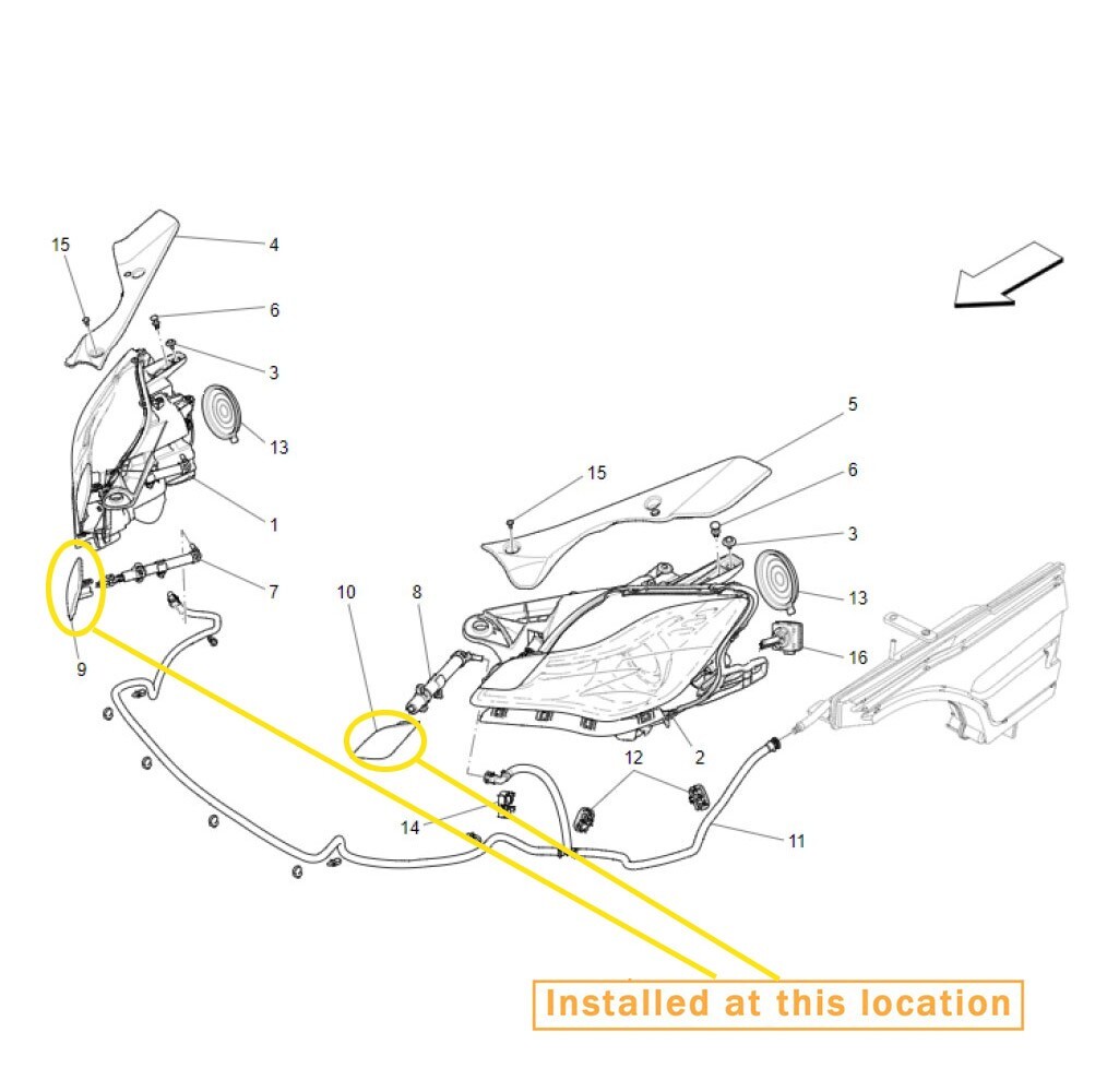 For Maserati Quattroporte Headlamp Washer Nozzle kit OEM：673008001 ...