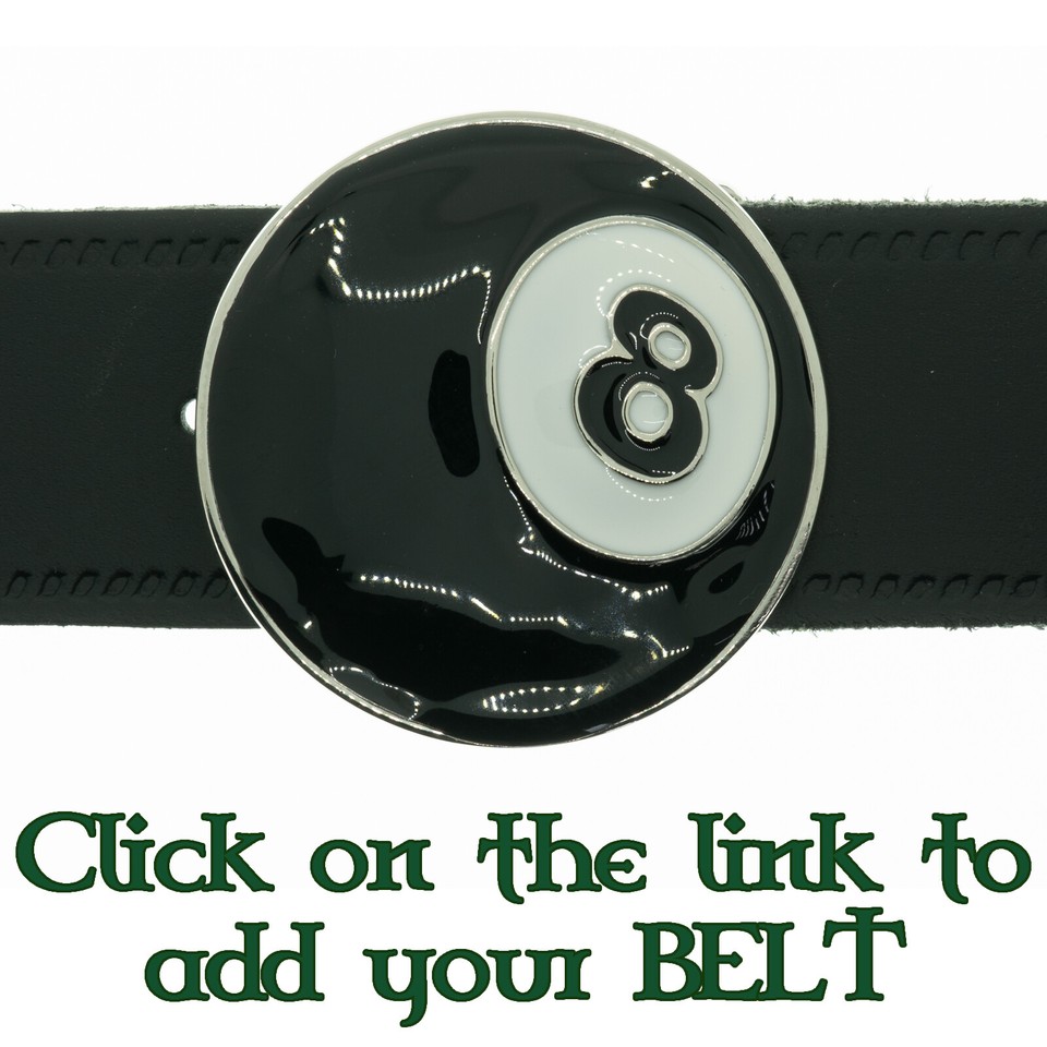 8 ball Enamel Belt Buckle Eight Pool Billiard Snooker Table Biker ...