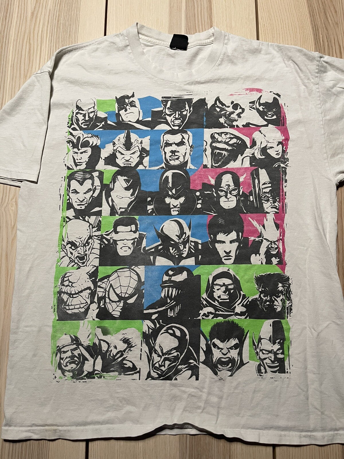 Vintage Marvel DC Mad Engine Lineup Character Shirt - Gem