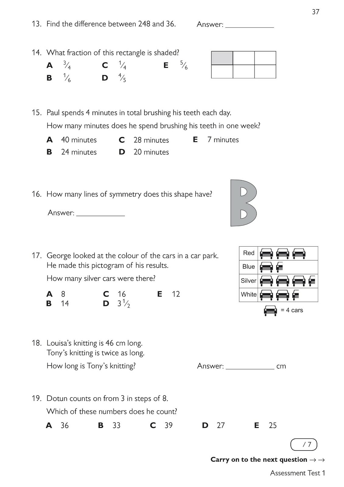 11 Plus Year 3 GL Maths Practice Book Assessment Tests with Answer Ages ...