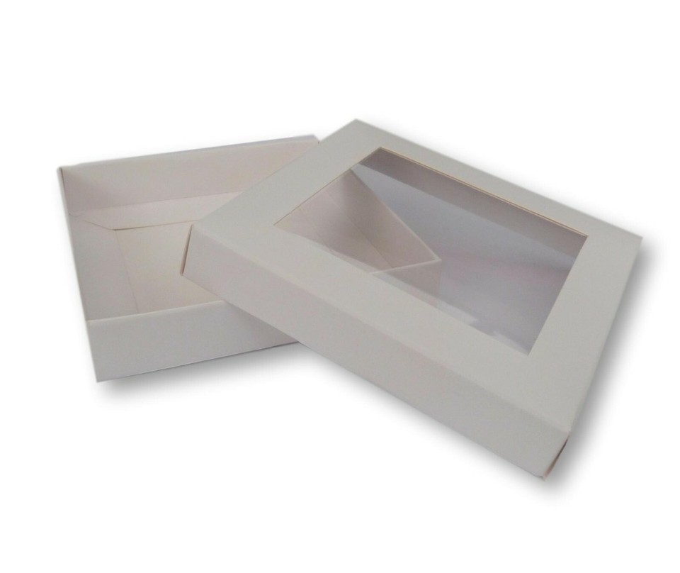 10 WHITE 4 X 4 INCH WINDOW BOXES, 35mm DEEP, CARDS, GIFTS, JEWELLERY ...