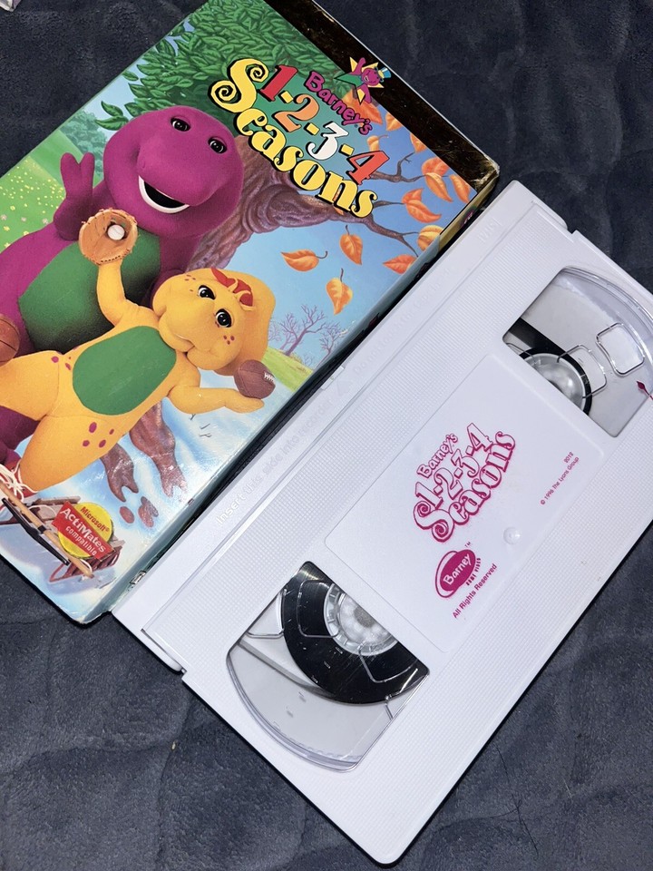 Barneys 1-2-3-4 Seasons (VHS, 1996) Plus Barney Let’s Play School 1990 ...