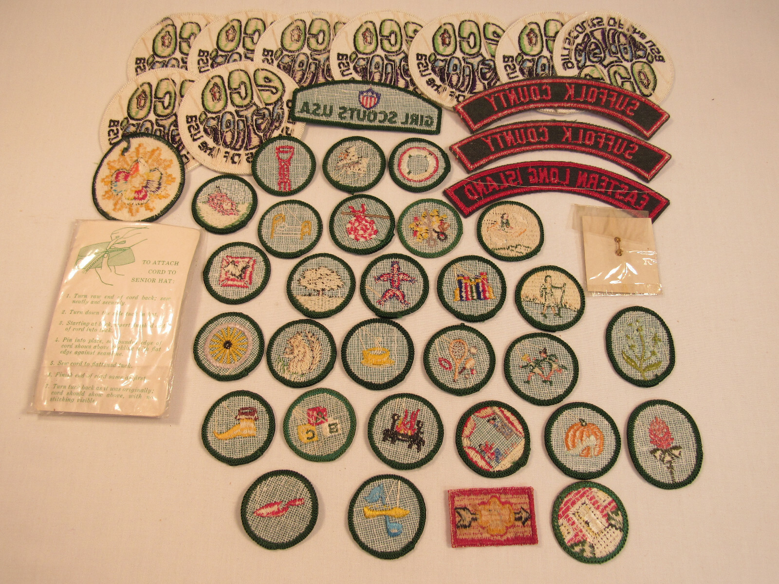Vintage Girl Scouts Badges Patches Lot Collection NEW NOS SUFFOLK NEW ...