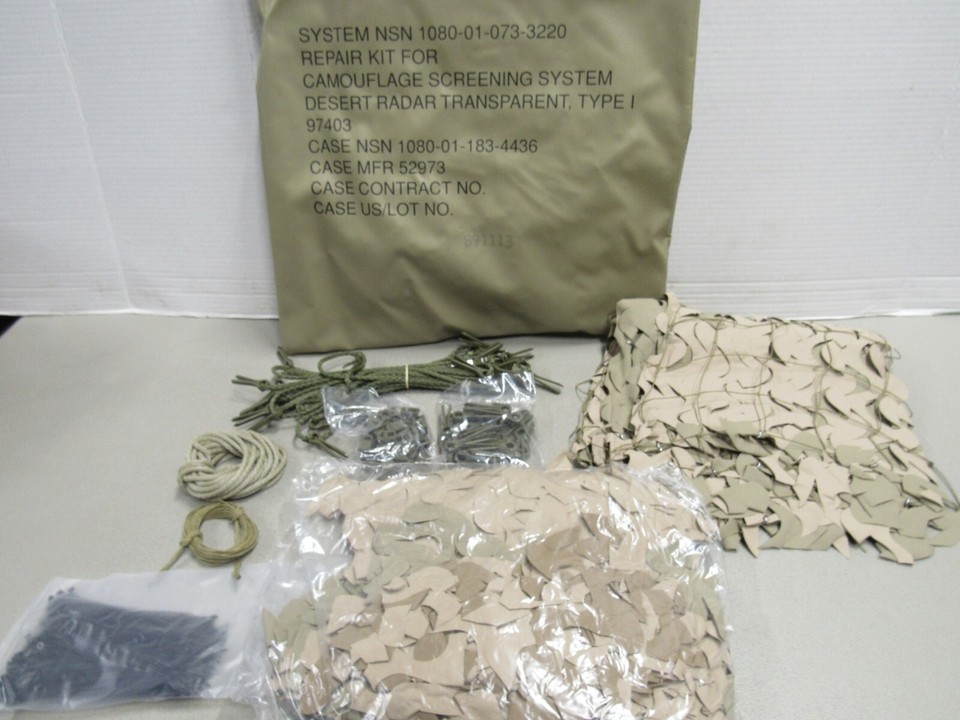 US Military Desert Camouflage Screening System Netting Repair Kit NOS ...