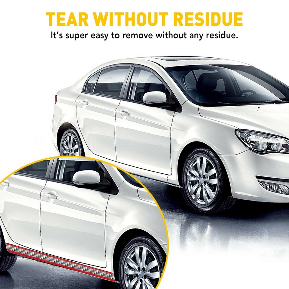 Black Carbon Fiber Car Door Sill Scuff Cover Plate Sticker Protector ...