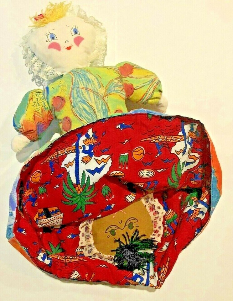 Reversible Doll Topsy Turvy Black and White 17" Ethnic Folk Art Afro ...