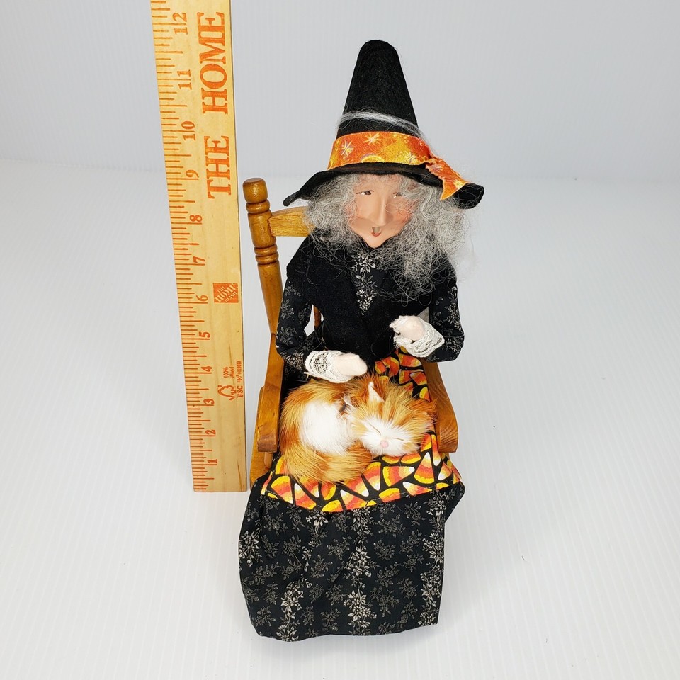 Byers Choice Witch In Rocking Chair With Cat No Spell Book 2008 ...