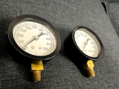 Pair Of Marsh Instrument Co. Gauges Pressure NOS 300 & 500 PSI In ...