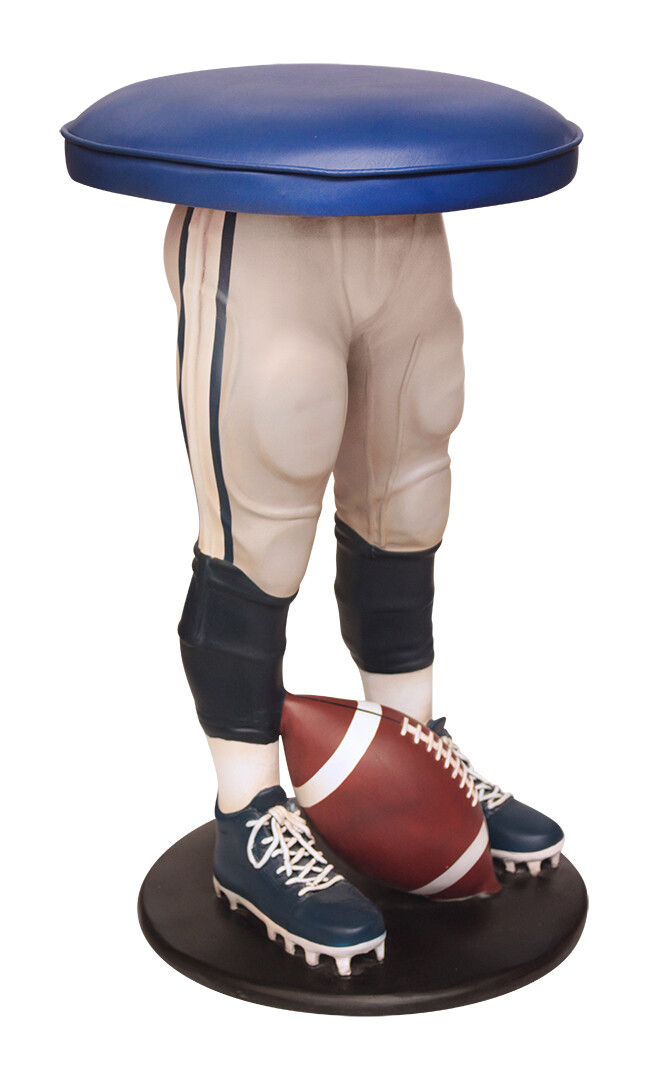 Football Stool - Sports Bar Stool Football Player in Blue and White ...