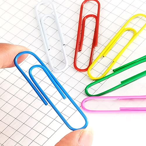 Paper Clips, 100Pcs 2 Inch Paper Clips, Assorted Colored Coated Jumbo ...
