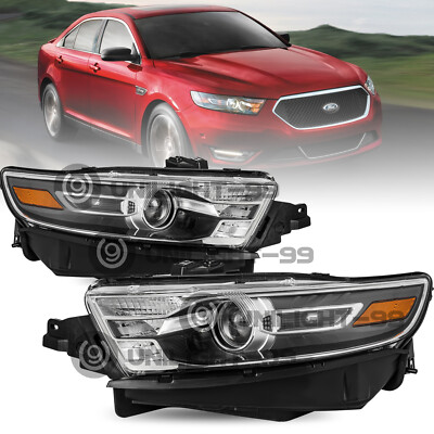 For 2013-2019 Ford Taurus Halogen w/Grey Bezel Projector Headlights ...