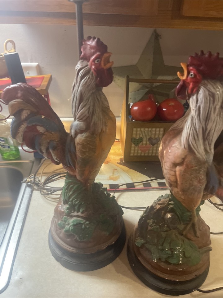 Vintage Ceramic Rooster Lamps | eBay