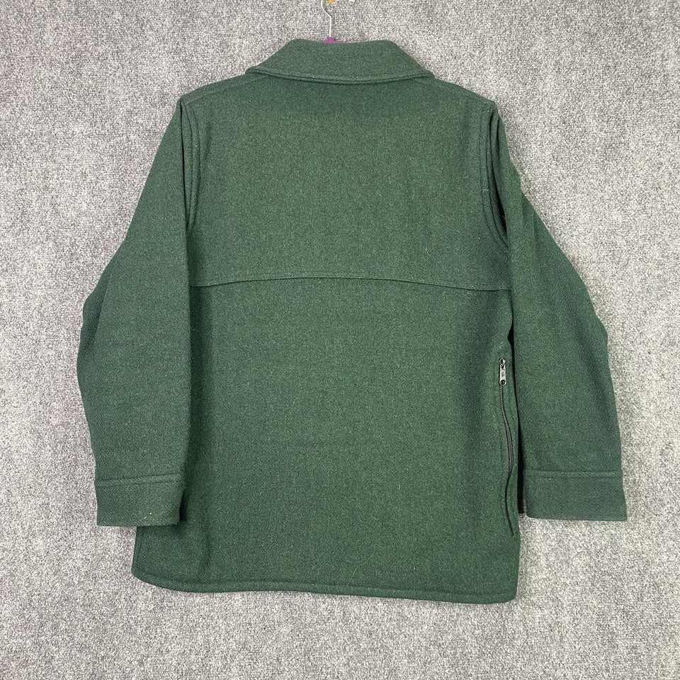 Vintage Johnson Woolen Mills Mens S/M Jacket Green Wool Hunting Full ...