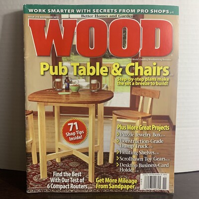 Wood Magazine November 2012 Pub Table & Chairs Step-by-step Plans | eBay