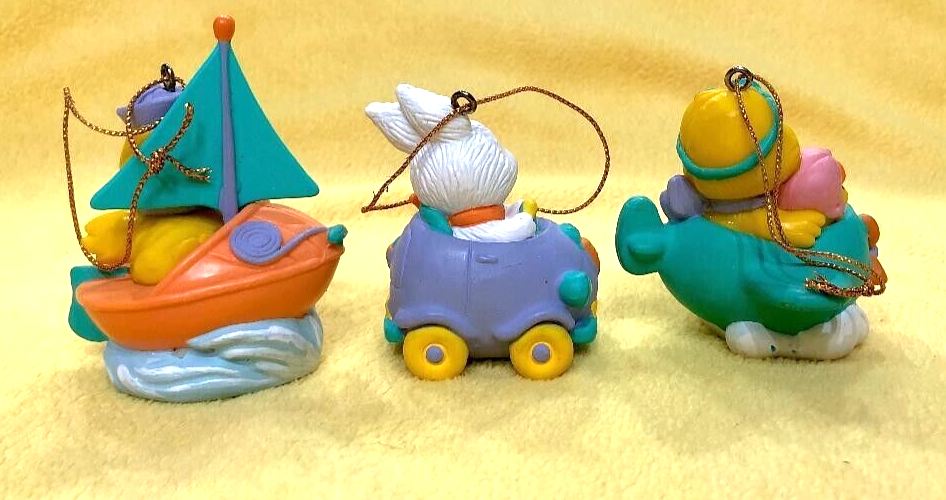 Avon 3 Easter Tree Ornaments Ducks Bunny Anchors Eggway Flying ...