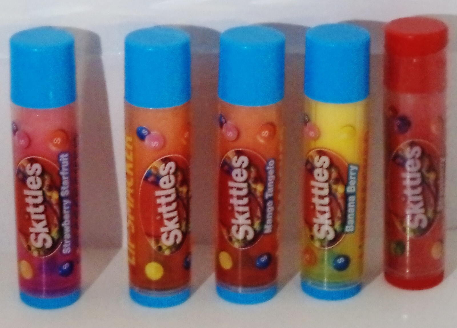 5 BONNE BELL Lip Smackers Skittles 2 MANGO TANGELO, 1 STRAWBERRY, 1 ...