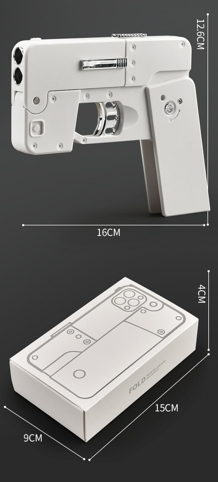 Outdoor Sports Deformable Gun Toys Folding Phone Model Shot Soft Bullet ...