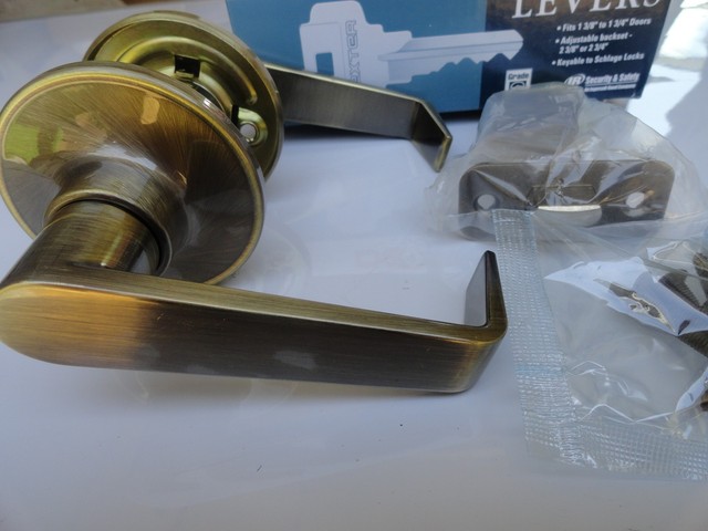 Dexter Schlage Passage J10 Mar 609 Marin Antique Brass Door Lever Hall ...