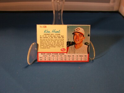 1962 Post #129 Ken Hunt Cincinnati Reds Baseball Card - EX | eBay