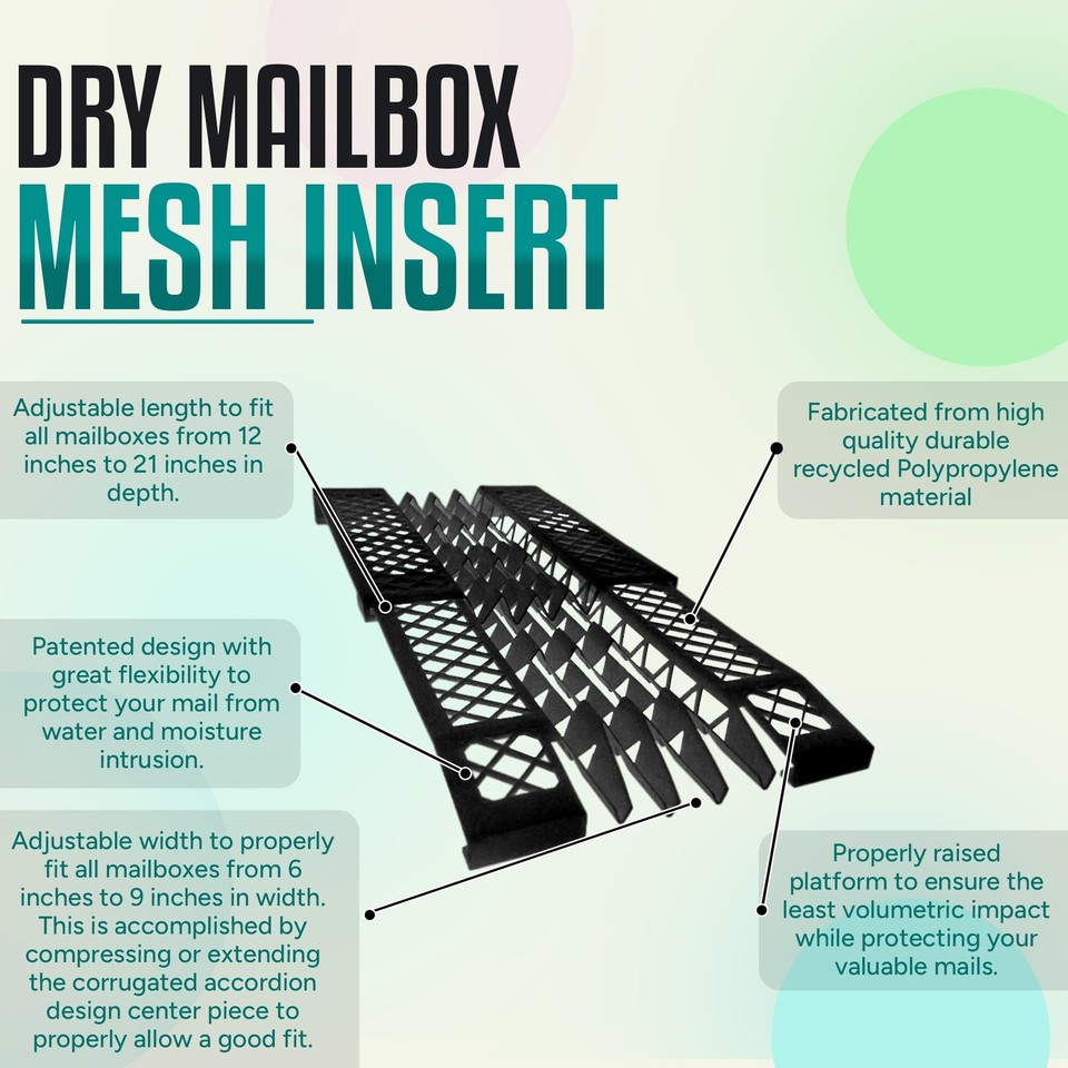 Dry Mailbox Plastic Mailbox Insert Mesh - Elevated Mailbox Tray to Keep ...