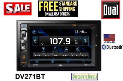 Dual Electronics DV271BT Double DIN Car Stereo 6.2" Touchscreen DVD ...