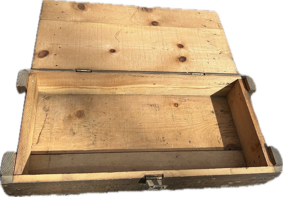 U.S. Military M30 Mortar Ammo Box Crate for M320A1 Wood w/ Rope Handles ...