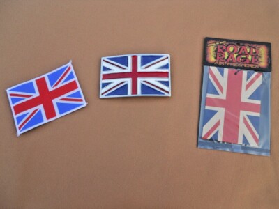 British Flag Metal Belt Buckle Car Air Freshener Patch Union Jack ...