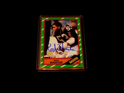 Rod Martin 1986 Topps Autographed Oakland Raiders Card SB MVP Auto '80s ...