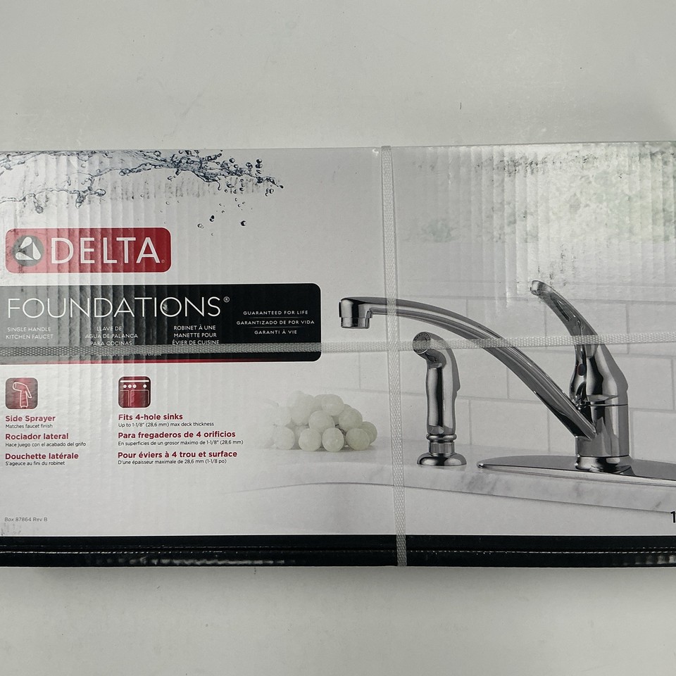 Delta 10901LF Foundations Single Handle Kitchen Faucet - Chrome | eBay