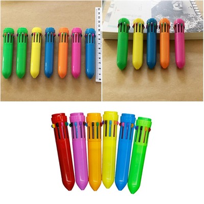 12 Pcs Multicolor Pen Student Ballpoint Pens Multicolour Ball-point | eBay