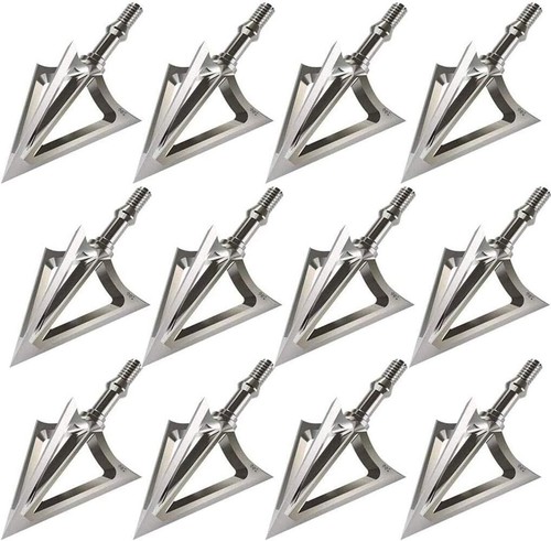 Archery Broadheads 100/125 Grain Fixed Blades Stainless Steel Hunting ...