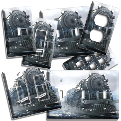 POLAR STEAM ENGINE TRAIN OLD RAILROAD LOCOMOTIVE LIGHT SWITCH OUTLET ...