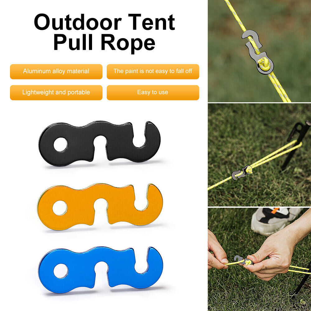 50-100x Alloy Adjustable Camping Tent Cord Rope Buckle S-Type Tensioner ...