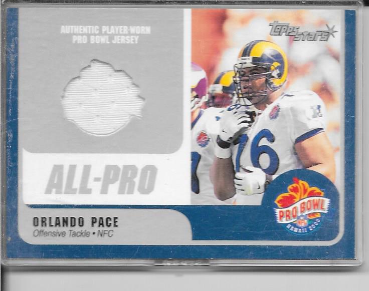 2000 Topps Stars - ORLANDO PACE - Game Used Pro Bowl Jersey - RAMS | eBay