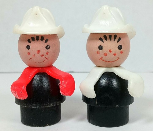 Vintage Little People ALL Wood Fireman Firefighter Fire Rescue Red ...