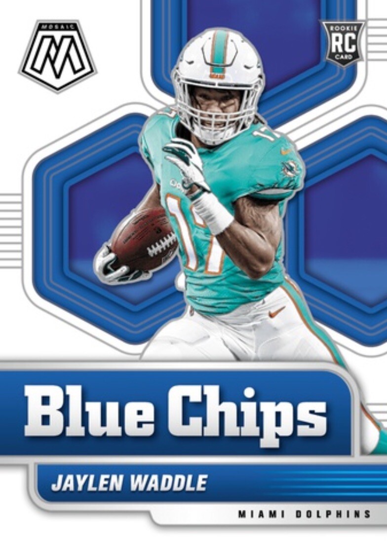 2021 Mosaic Jaylen Waddle Blue Chips Rookie RC NFL Blitz Digital Card ...