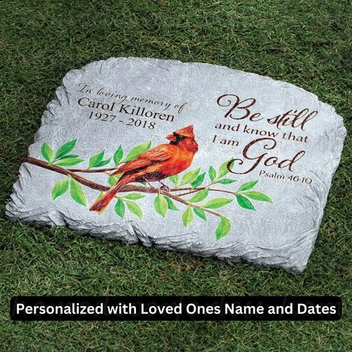 Personalized IN LOVING MEMORY Cardinal Memorial Garden Stone Cemetery ...