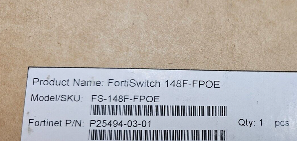 NIB Fortinet FortiSwitch FS-148F-FPOE 48 Ports Gigabit Network Switch 4 ...